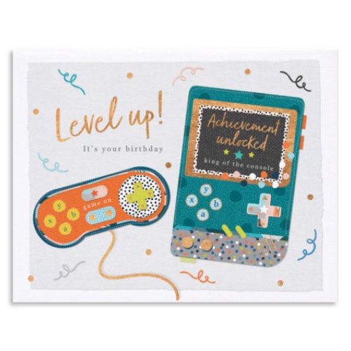 Level Up Gaming Birthday Card Greeting Card| Buy Online