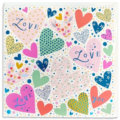 Colourful Hearts Greeting Card Greeting Card| Buy Online